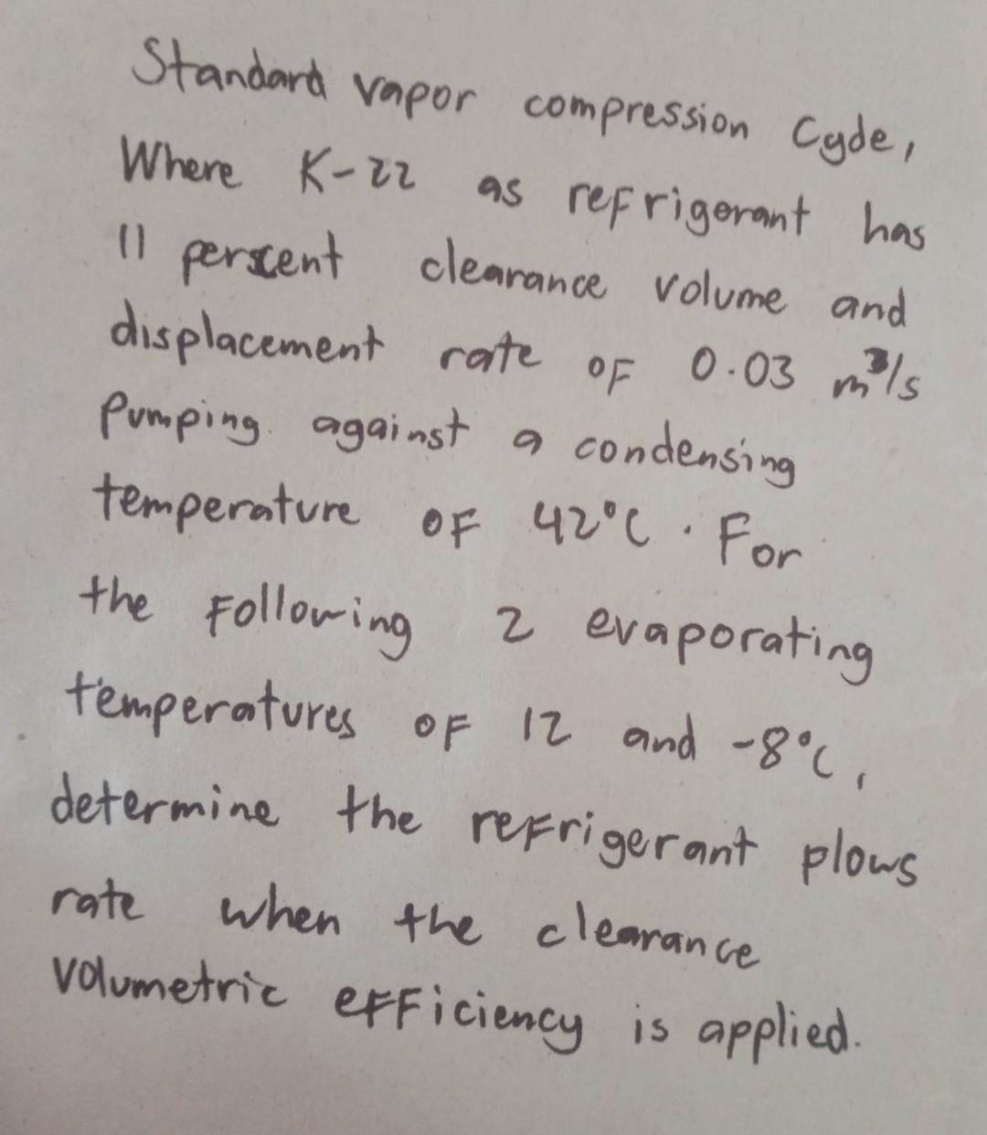 Solved Standard vapor compression cyde, Where K−2z as | Chegg.com