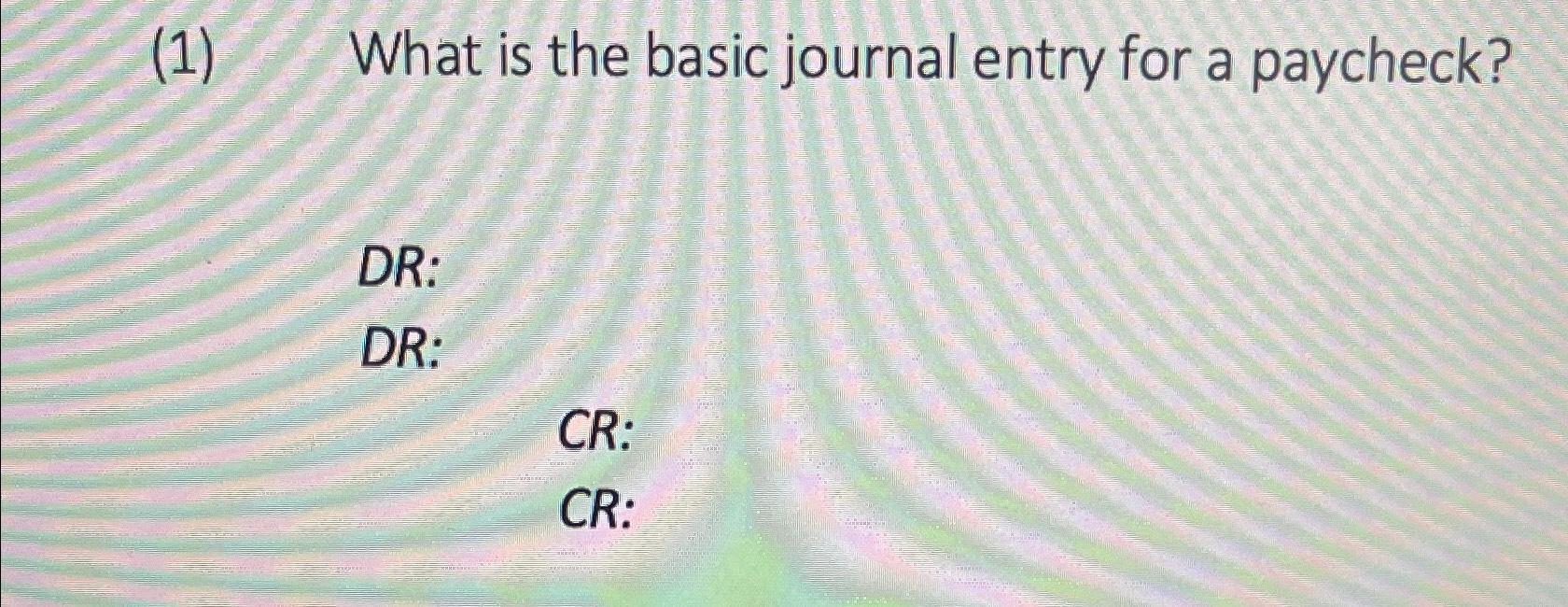 Solved (1) ﻿What is the basic journal entry for a | Chegg.com