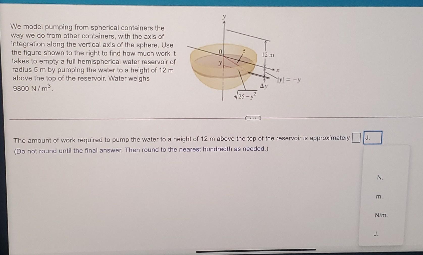 Solved 0 12 m We model pumping from spherical containers the | Chegg.com