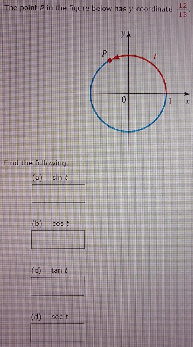 Solved The point P in the figure below has y-coordinate 12 | Chegg.com