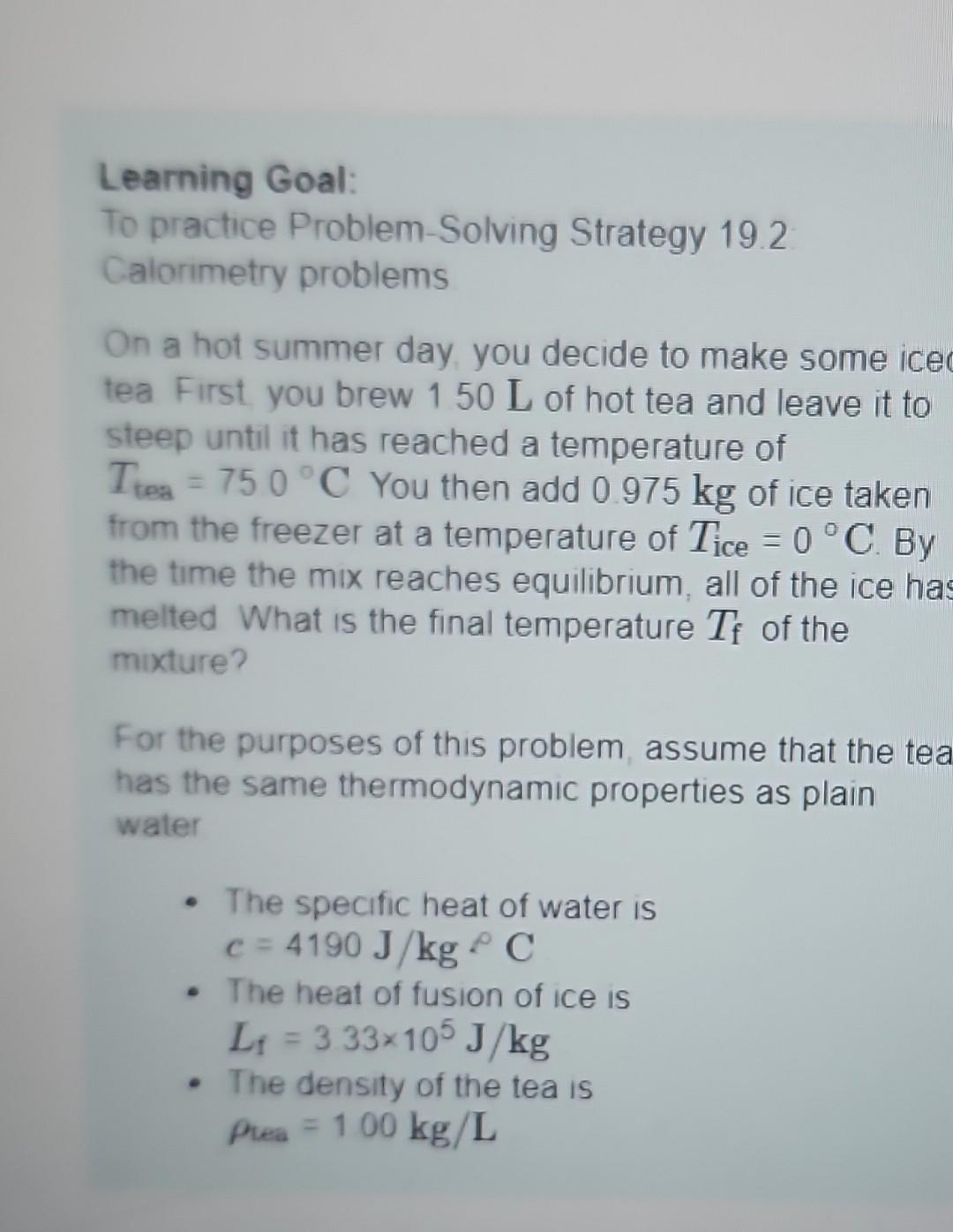 Solved Learning Goal: To practice Problem-Solving Strategy | Chegg.com