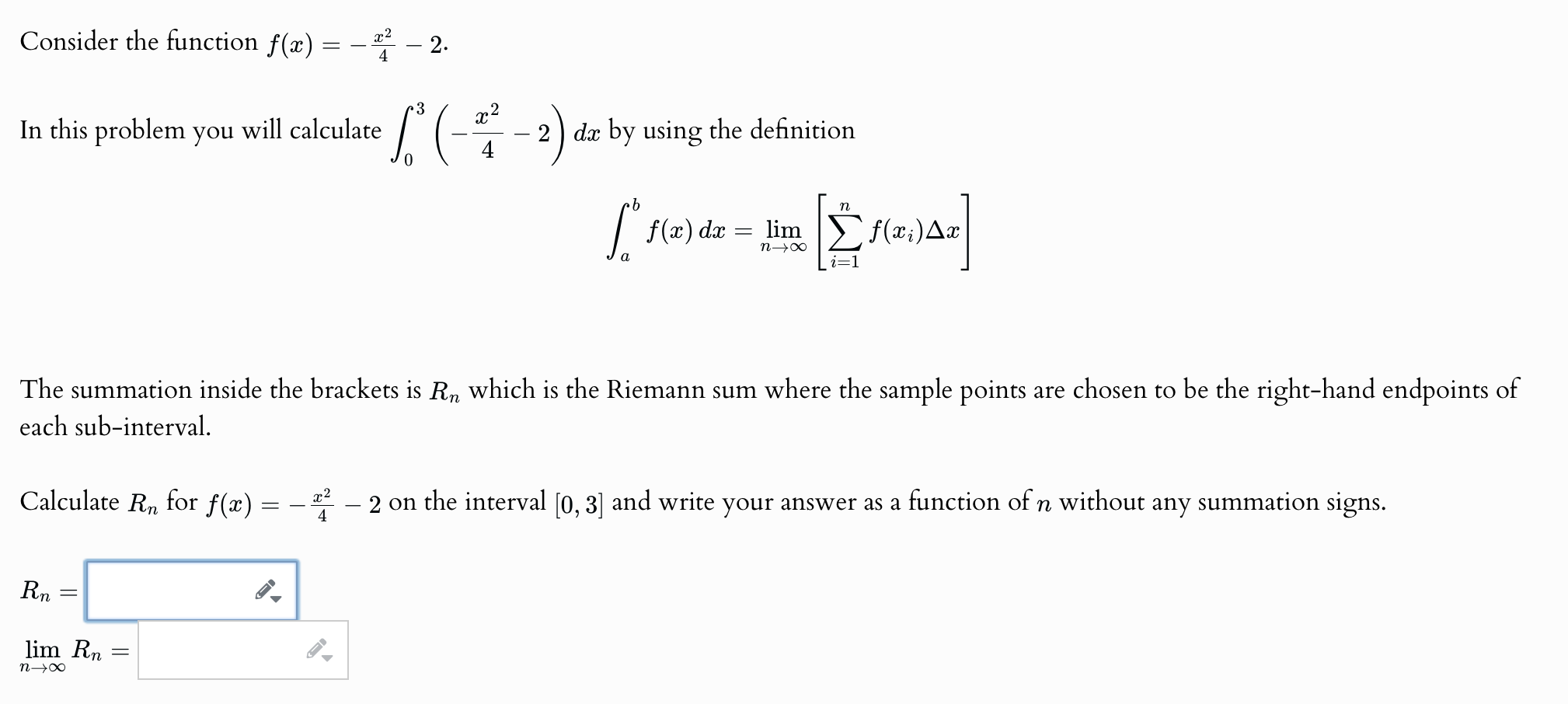 Solved Consider the function f(x)=-x24-2.In this problem you | Chegg.com
