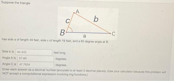 Solved For each combination of angle A = 30°, side b = 30, | Chegg.com