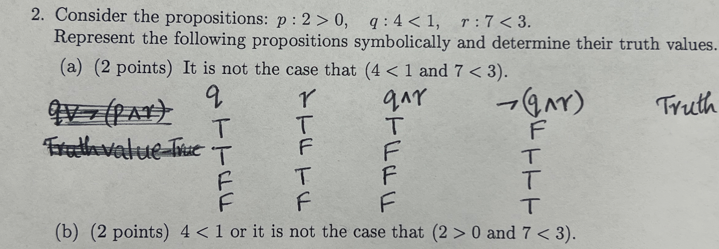 Solved Consider the propositions: p:2>0,q:4