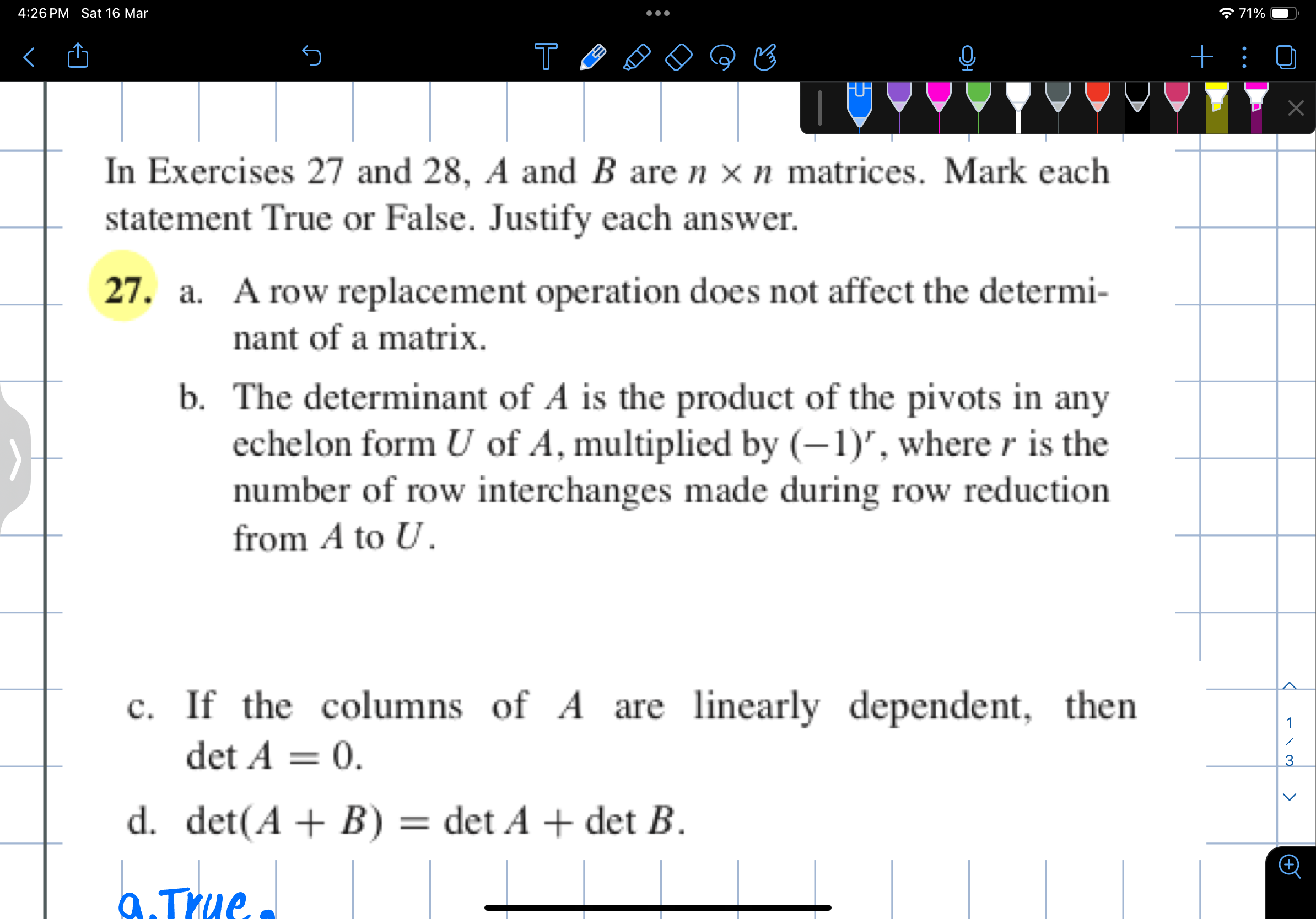 Solved In Exercises 27 ﻿and 28, ﻿A and B ﻿are n×n ﻿matrices. | Chegg.com