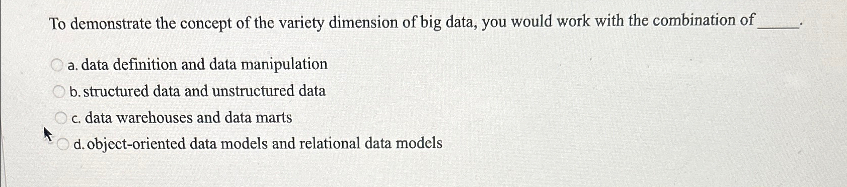 Solved To demonstrate the concept of the variety dimension | Chegg.com
