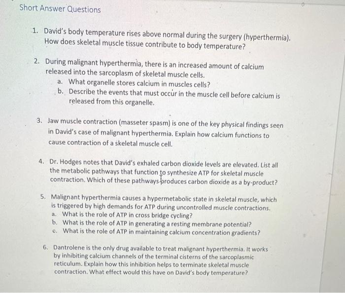 Solved Overheated A Case Study On Skeletal Muscle Chegg
