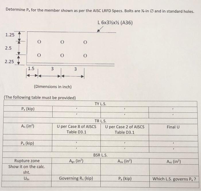 Solved Determine Pa for the member shown as per the AISC | Chegg.com