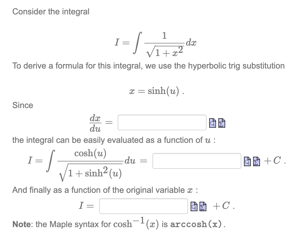 Solved Consider the integralI=∫﻿﻿11+x22dxTo derive a formula | Chegg.com