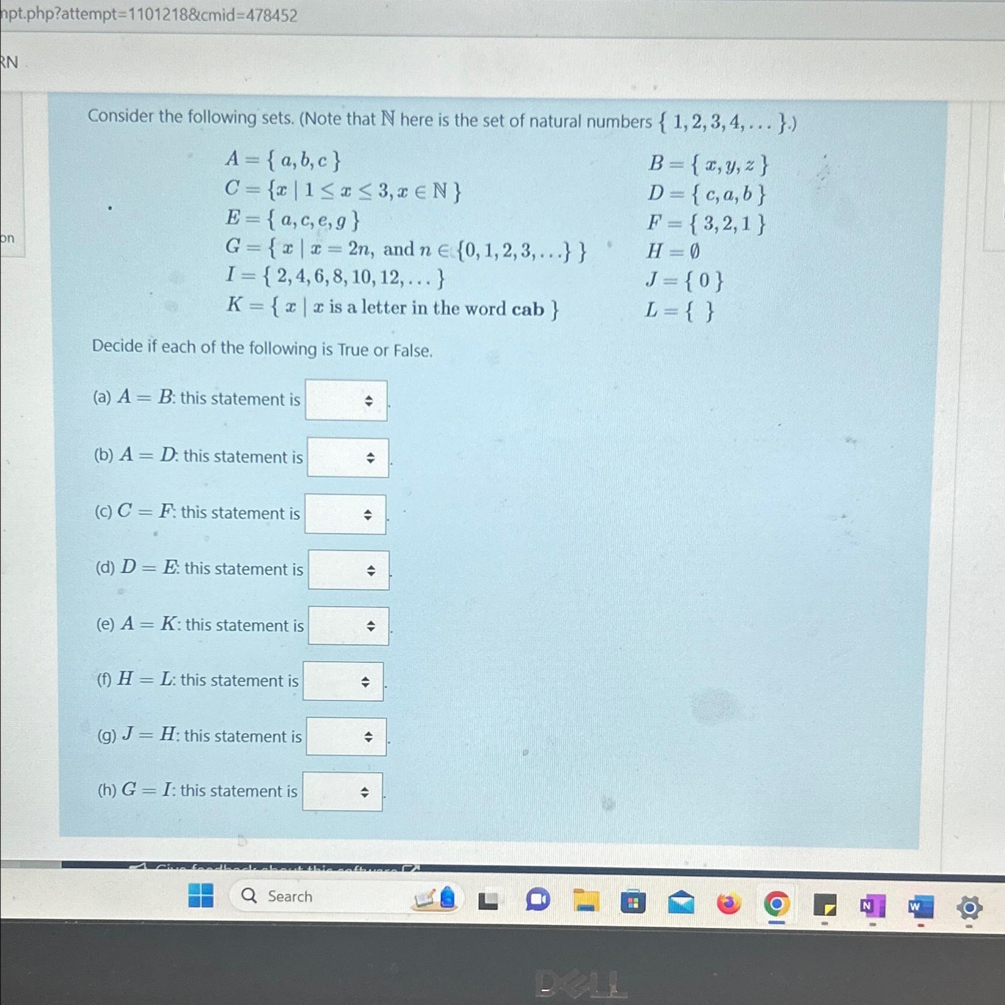 Solved Consider the following sets. (Note that N ﻿here is | Chegg.com