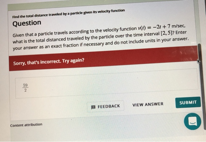 Solved Find the total distance traveled by a particle given | Chegg.com