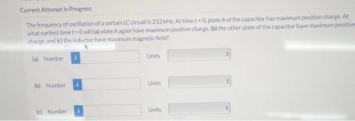 Solved The frequency of oscillation of a certain LC circuit | Chegg.com