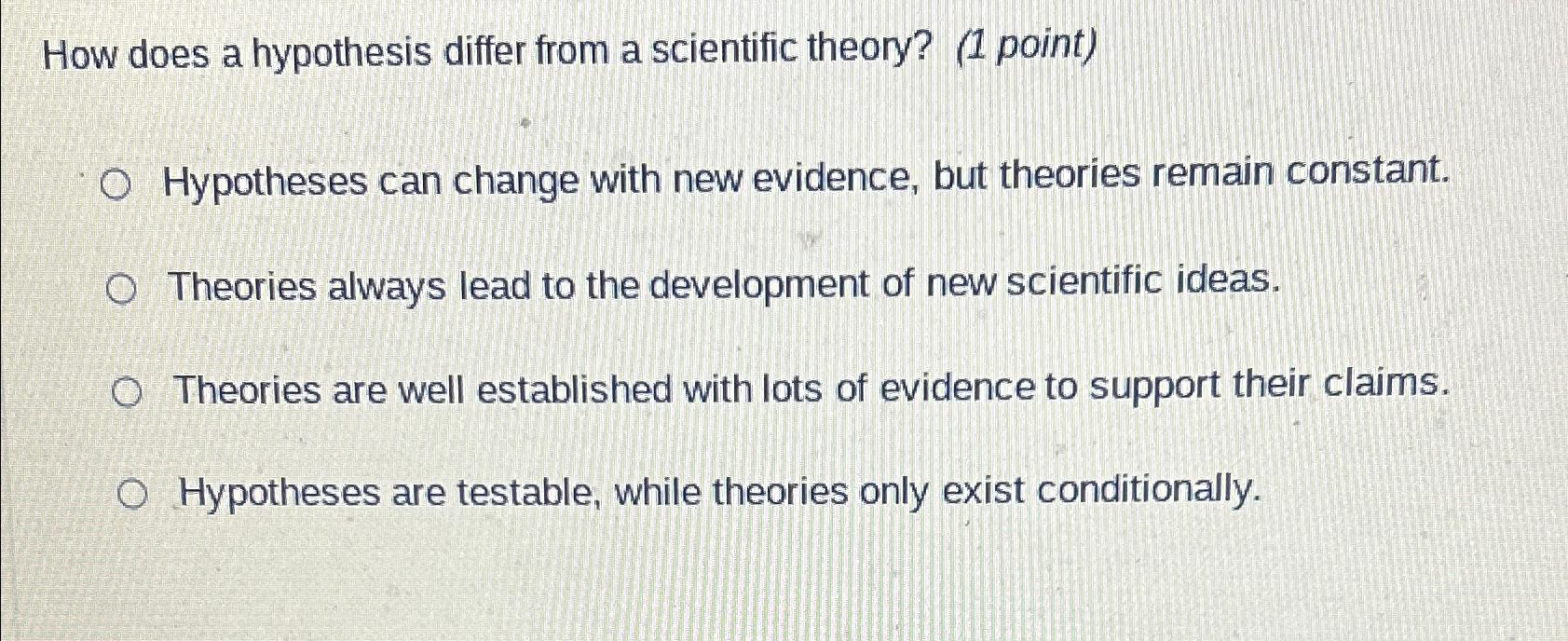 Solved How Does A Hypothesis Differ From A Scientific 3486