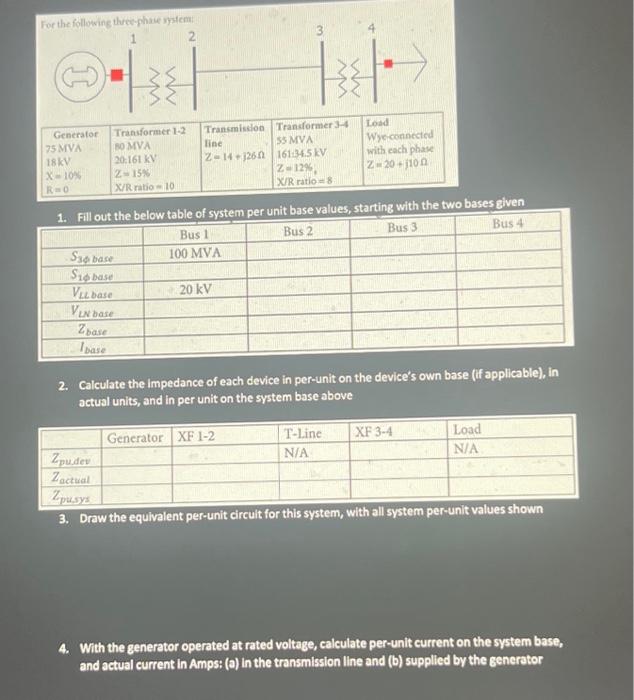 Solved 2. Calculate the impedance of each device in per-unit | Chegg.com