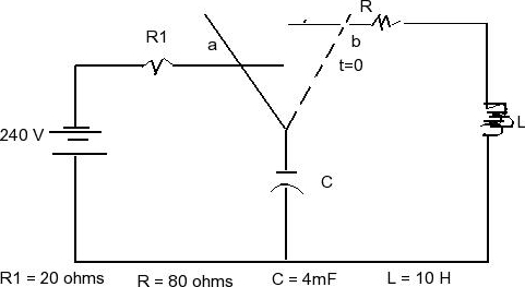 Solved The make before break switch in the circuit has been | Chegg.com