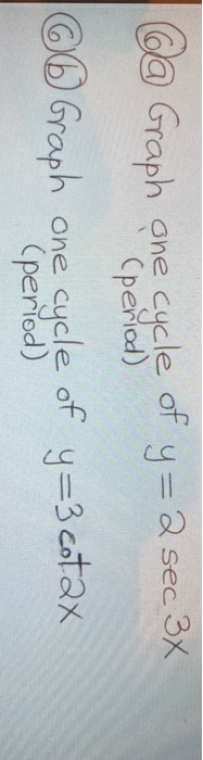 Solved @ Graph one cycle of y=2 sec 36 (period) one cycle of | Chegg.com