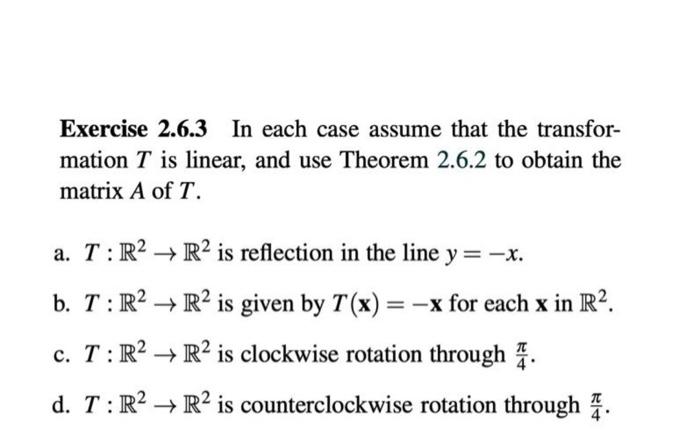 Solved Exercise 2.6.3 In each case assume that the | Chegg.com