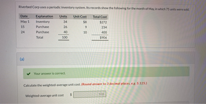 Solved Riverbed Corp uses a periodic inventory system. Its | Chegg.com