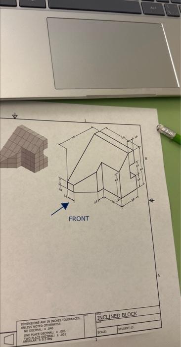 Solved draw in first degree its in inches | Chegg.com