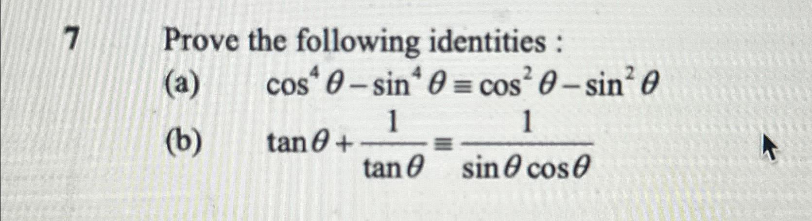Solved 7 ﻿Prove the following | Chegg.com