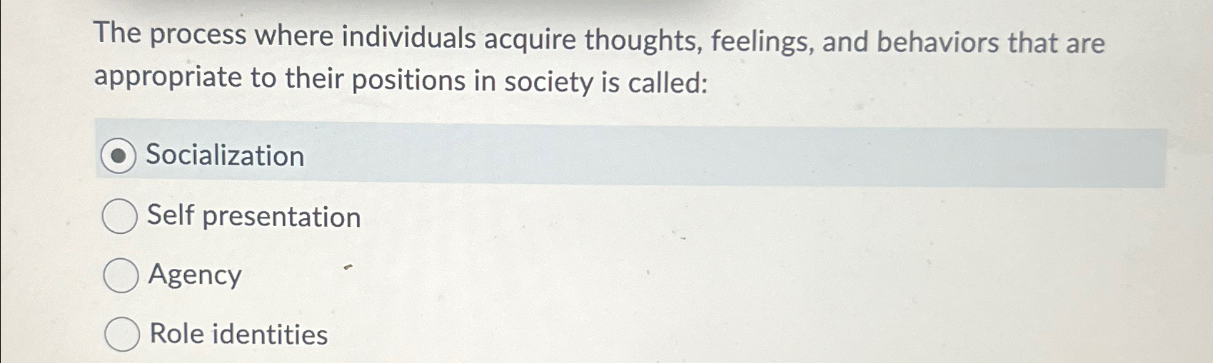Solved The process where individuals acquire thoughts, | Chegg.com