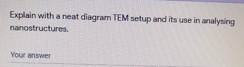 Solved Explain with a neat diagram TEM setup and its use in | Chegg.com