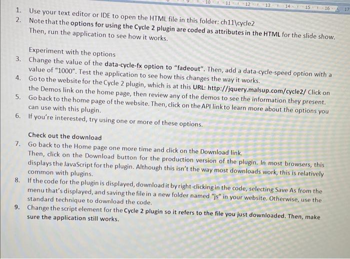 Solved 1. Use your text editor or IDE to open the HTML file | Chegg.com
