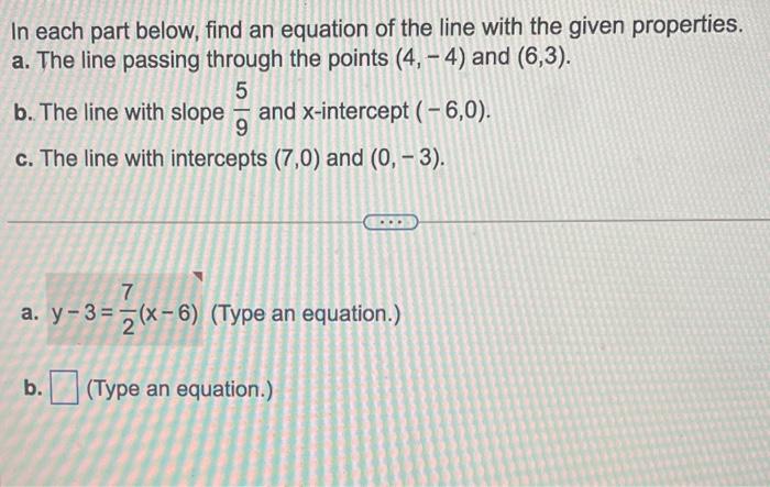 Solved In each part below, find an equation of the line with | Chegg.com