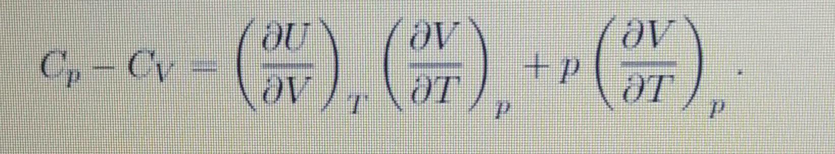 Solved 9) Show that the difference between Cp and CV is | Chegg.com