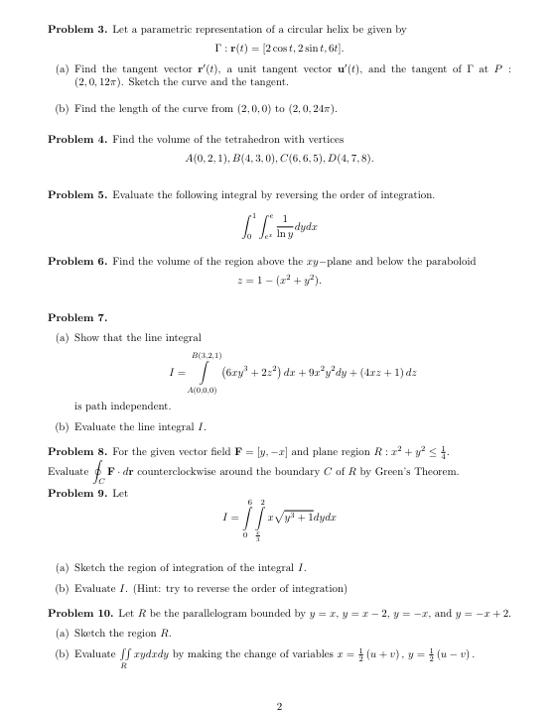 Solved Problem 3. ﻿Let a parametric representation of a | Chegg.com