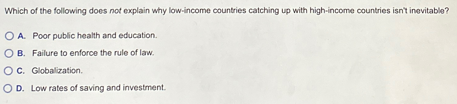 Solved Which of the following does not explain why | Chegg.com