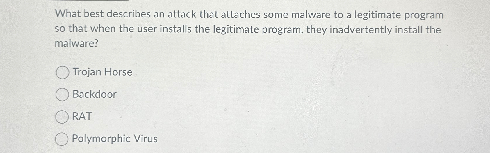 Solved What best describes an attack that attaches some | Chegg.com