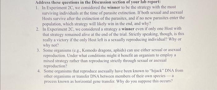 Solved Address these questions in the Discussion section of | Chegg.com