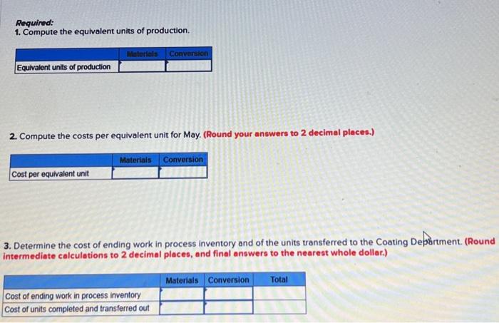 Solved Problem 6-10 Equivalent Units, Cost per Equivalent | Chegg.com
