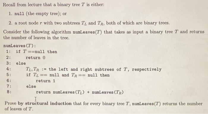 Solved Please prove by STRUCTURAL INDUCTION that for every | Chegg.com