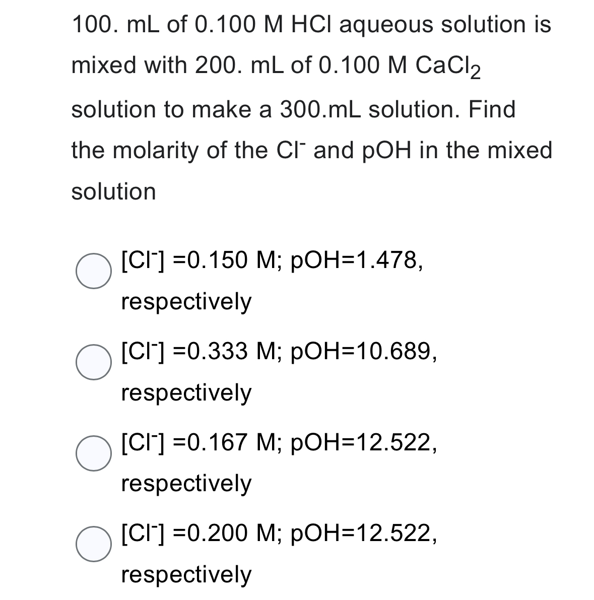 Solved mL of 0.100MHCl aqueous solution is mixed with 200.mL | Chegg.com