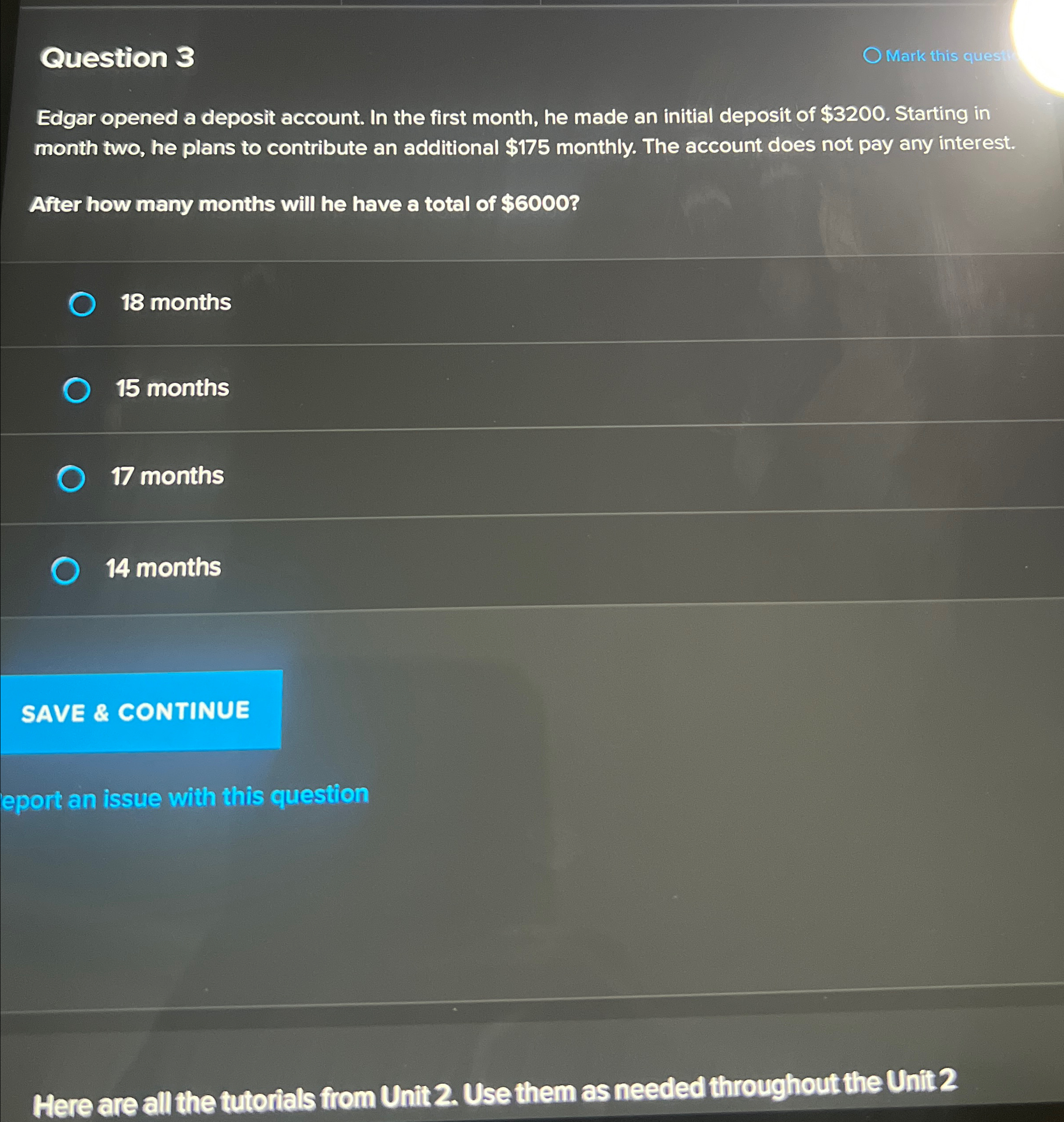 Solved Question 3Mark this quesEdgar opened a deposit | Chegg.com