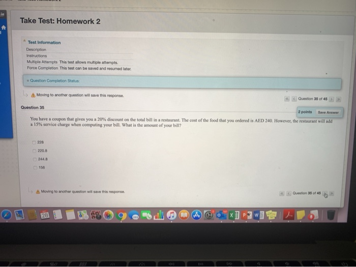Solved Take Test: Homework 2 Test Information Description | Chegg.com