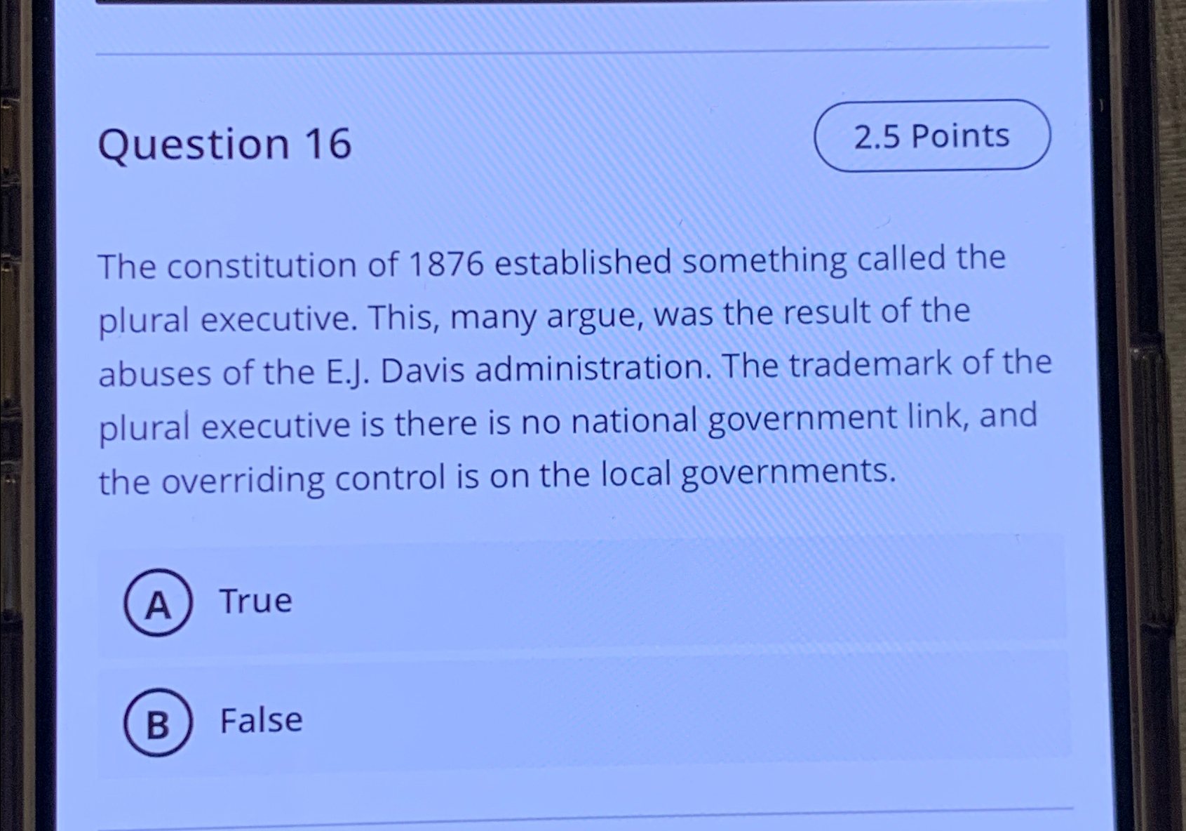 Solved Question 16The constitution of 1876 ﻿established | Chegg.com