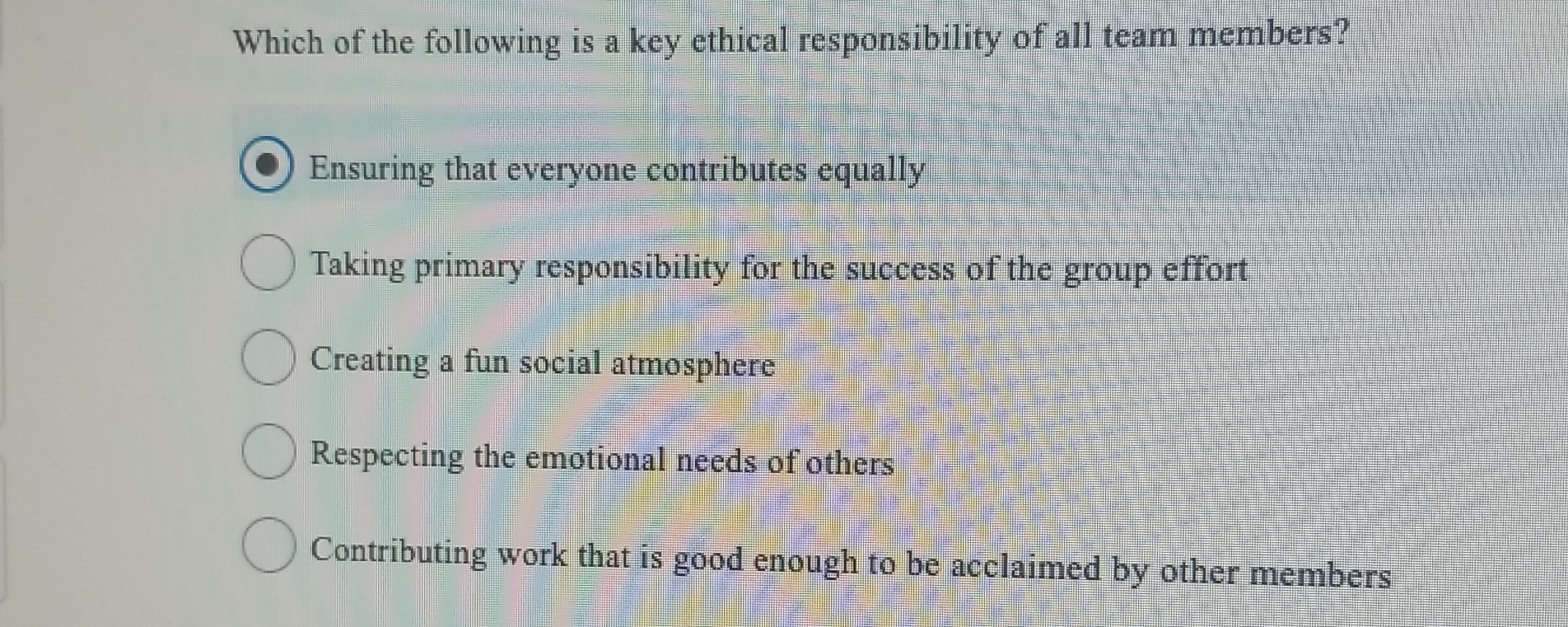Solved Which of the following is a key ethical | Chegg.com