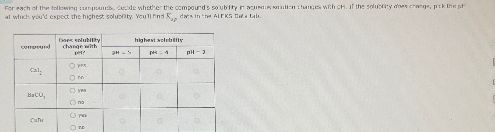 Solved For each of the following compounds, decide whether | Chegg.com