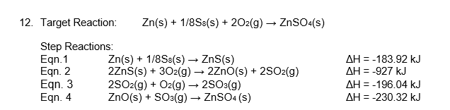 Solved Calculate the \Delta H of the Target Reaction: | Chegg.com