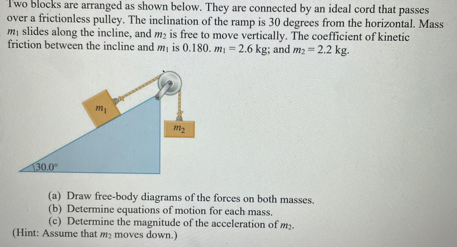Solved Two blocks are arranged as ﻿shown below. They are | Chegg.com