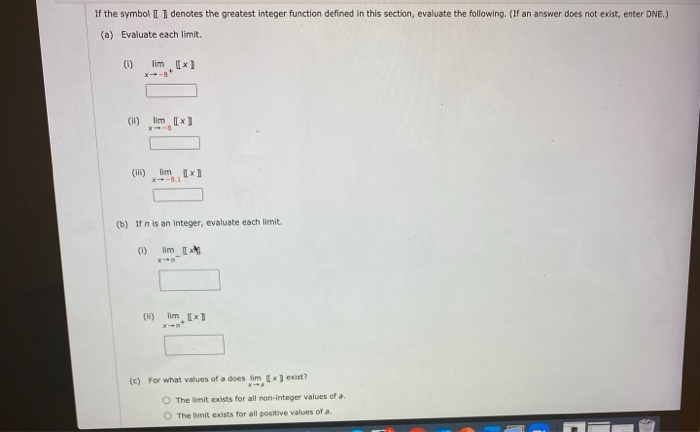 Solved If the symbol I l denotes the greatest integer | Chegg.com