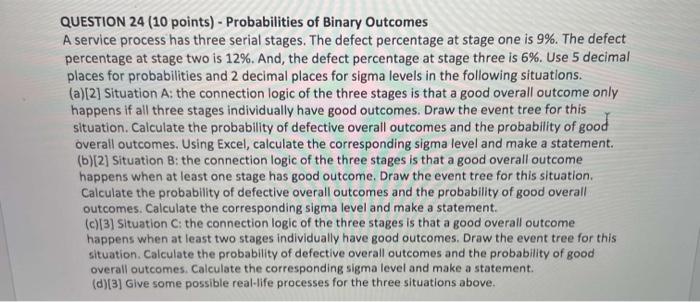 Solved QUESTION 24 (10 points) - Probabilities of Binary | Chegg.com