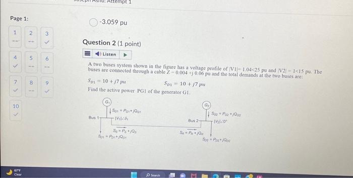 Solved A two buses system shown in the figure has a voltage | Chegg.com