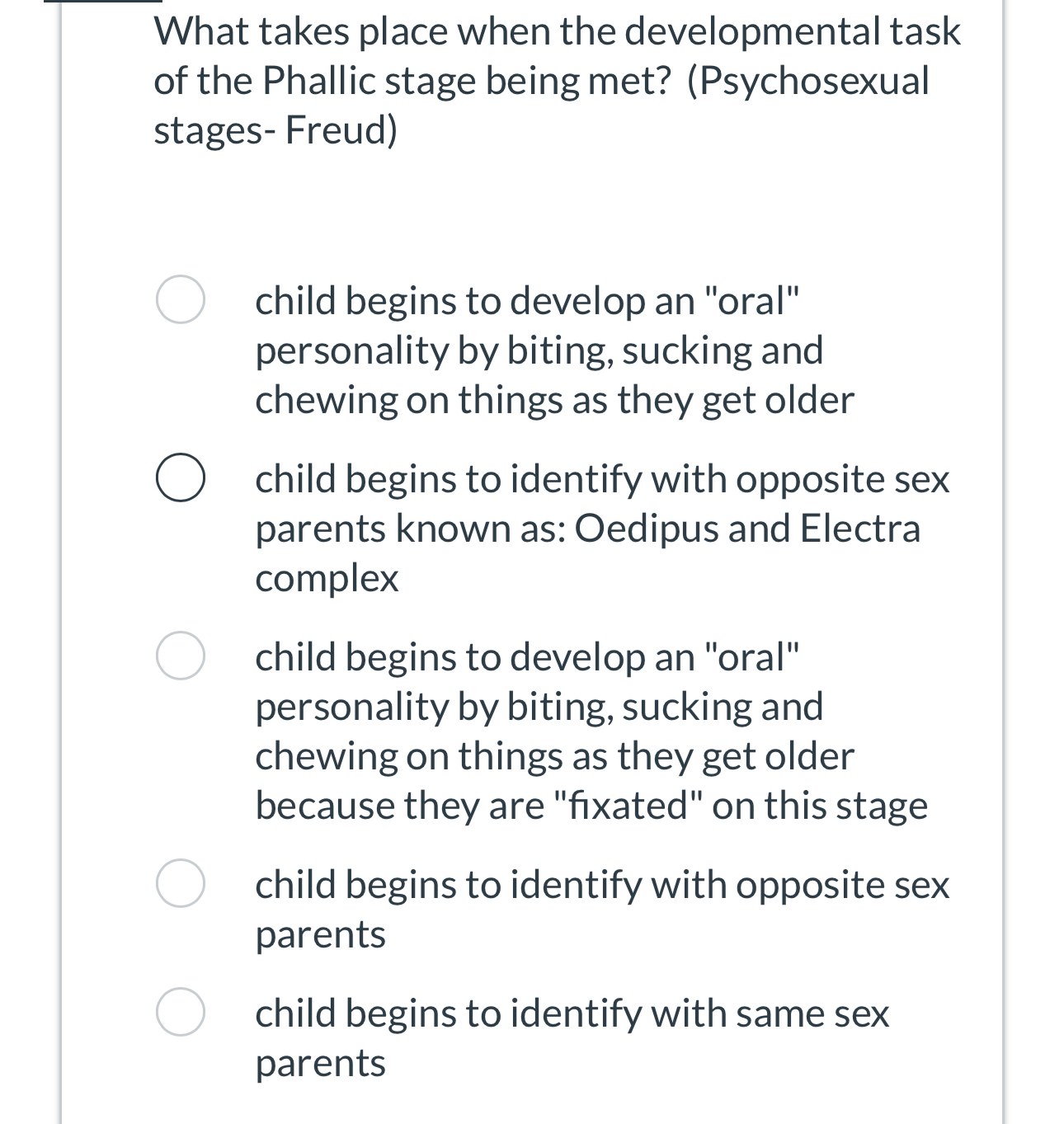 Solved What takes place when the developmental task of the | Chegg.com