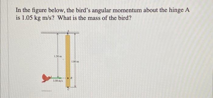 Solved In the figure below, the bird's angular momentum | Chegg.com