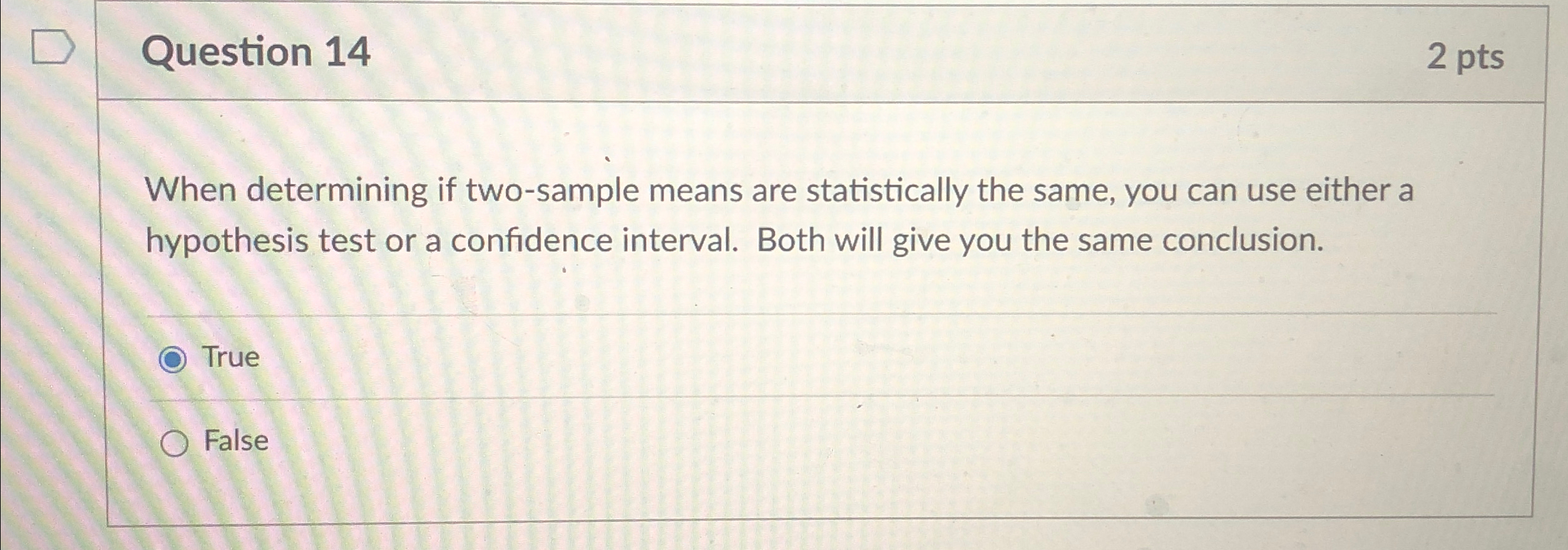 Solved Question 142 ﻿ptsWhen determining if two-sample means | Chegg.com