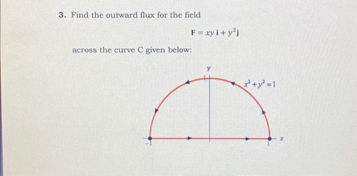 Solved 3. Find the outward flux for the field F = xyi+y²j | Chegg.com